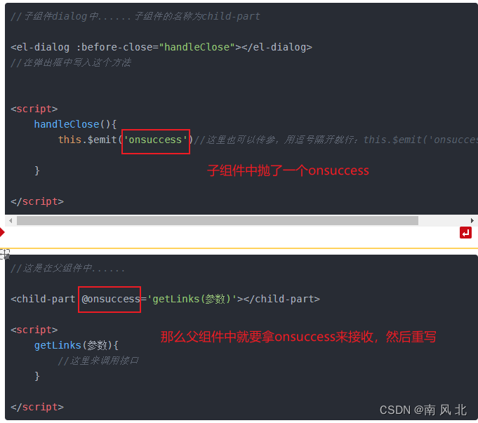 关于vue中的$refs和$emit，以及props_this.$emit('onsuccess')-CSDN博客