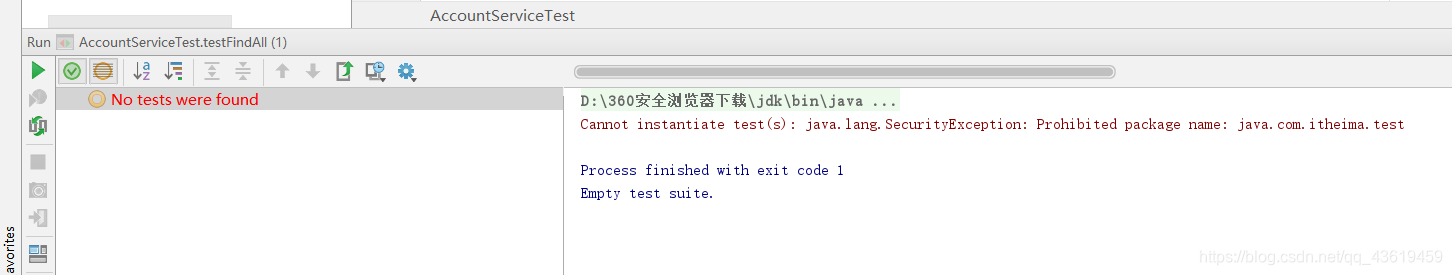 Cannot instantiate test(s): java.lang.SecurityException: Prohibited ...