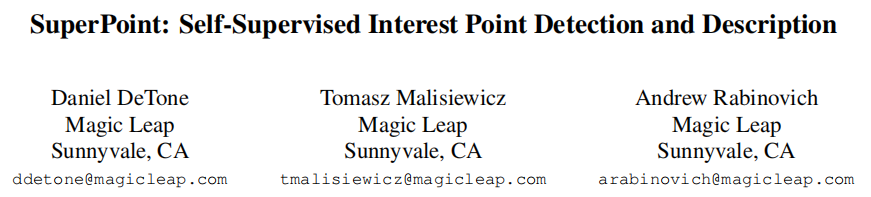 论文解读：SuperPoint: Self-Supervised Interest Point Detection and Description_superpoint代码-CSDN博客