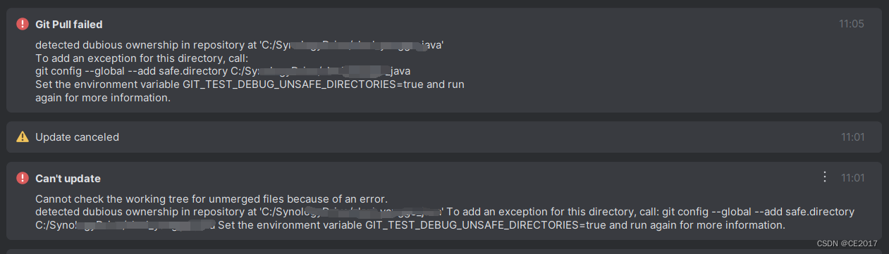 idea 中更新git后，无法进行代码更新或提交_cannot check the working tree for unmerged files b-CSDN博客