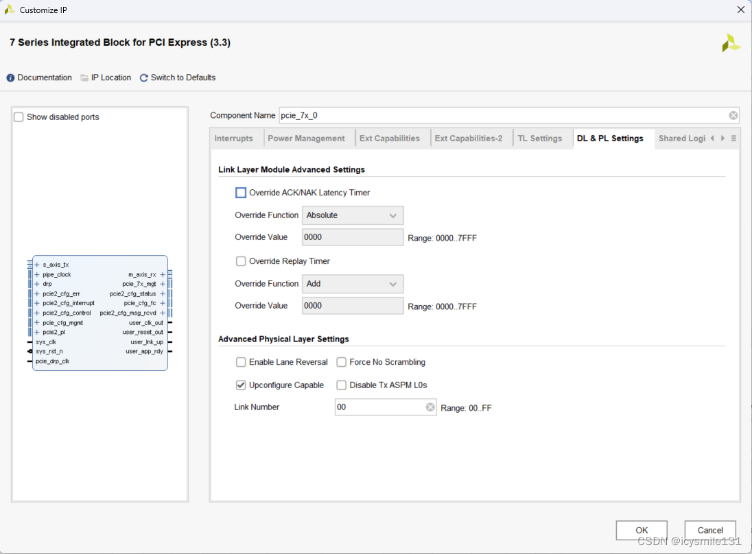 7 Series FPGAs Integrated Block for PCI Express IP核 Advanced模式配置详解（三）_enable lane reversal-CSDN博客