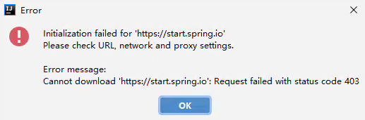 【spring boot】解决创建项目报错 Initialization failed for ‘https://start.spring.io_idea 创建 springboot项目报错 ...