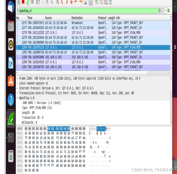 OpenFlow分析协议实践_wireshark flowmod-CSDN博客