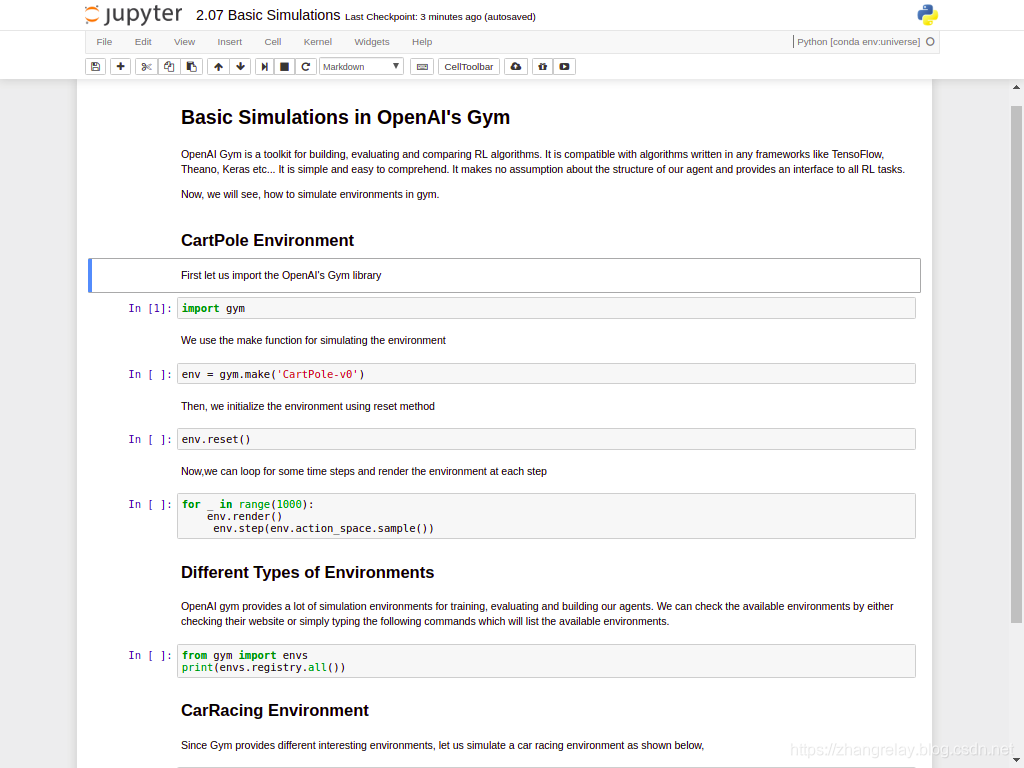 强化学习笔记1-Python/OpenAI/TensorFlow/ROS-基础知识_carracing-v0强化学习代码-CSDN博客