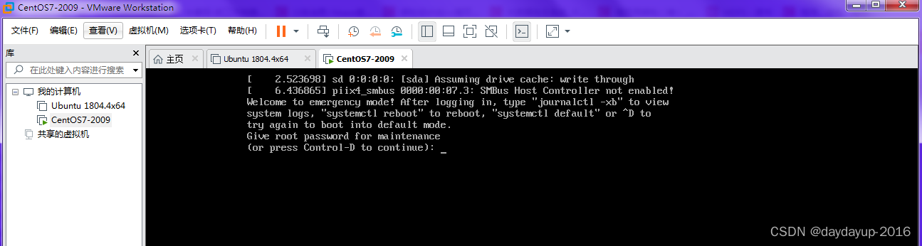 【linux技术】记一次虚拟机vmware里 Centos7开机故障:sd 0:0:0:0: [sda] Assuming drive cache: write through_sda ...
