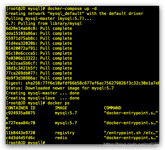 使用 docker +docker-compos 快速搭建 mysql5.7主从数据库_docker compose指定mysql5.7.26-CSDN博客