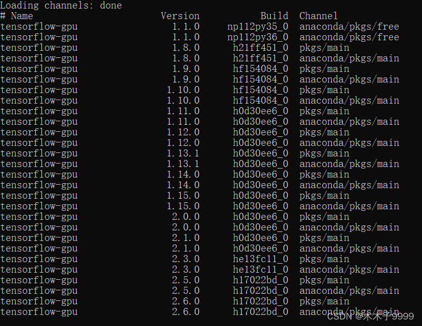 安装TensorFlow时报错：PackagesNotFoundError: The following packages are not available from current ...