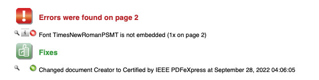 IEEE pdf eXpress 报错Font TimesNewRomanPSMT is not embedded_missing font: ‘timesnewromanpsmt’ not ...