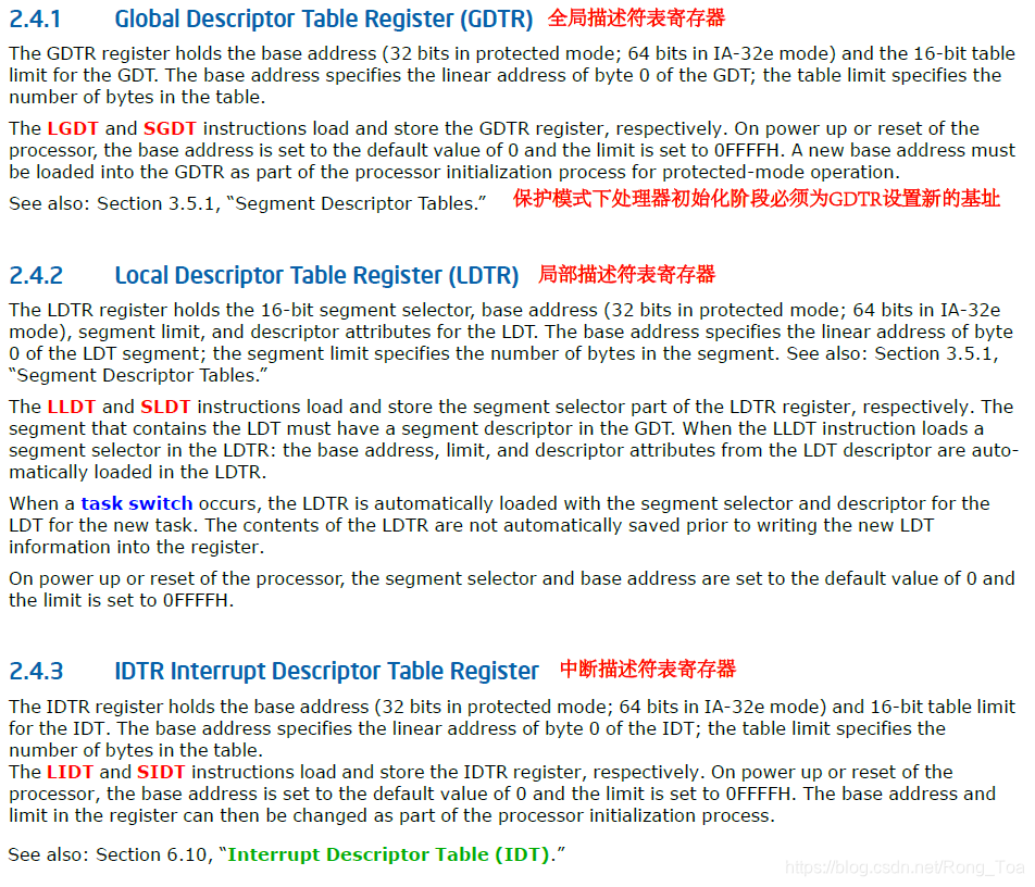 Memory Management Registers(GDTR, LDTR, IDTR, and TR)_gdtr、ldtr、idtr、tr ...