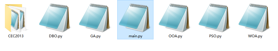 CEC2013（python）：五种算法（WOA、PSO、DBO、GA、OOA）求解CEC2013（python代码）_九种算法(noa、lso、swo、zoa、evo、koa、gro、ga ...