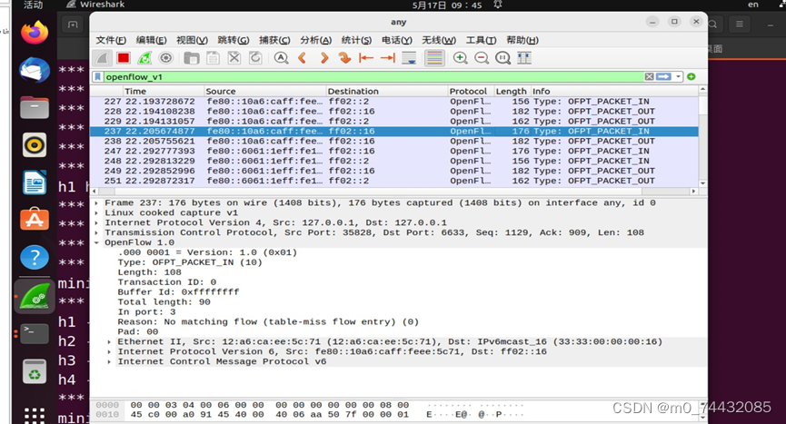 OpenFlow协议分析实践_openflow 的pack in报文怎么解析-CSDN博客