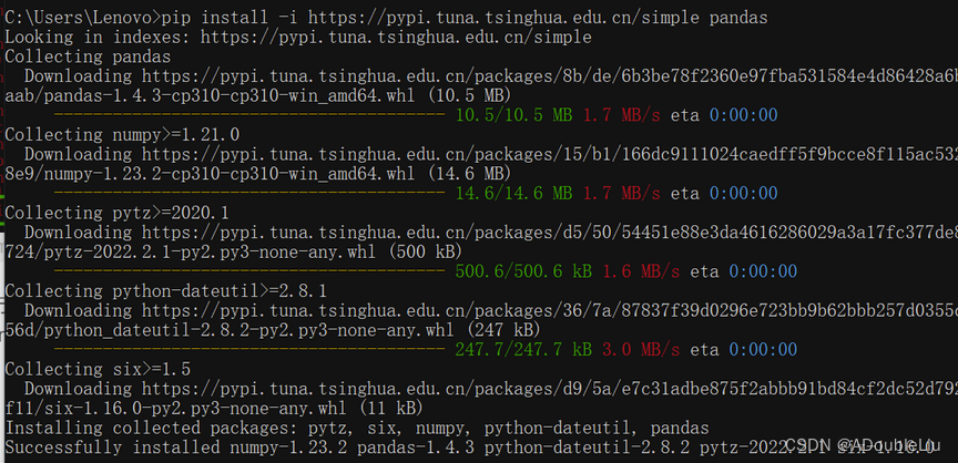 使用清华镜像安装python数据科学库:pandassklearndlib Csdn博客