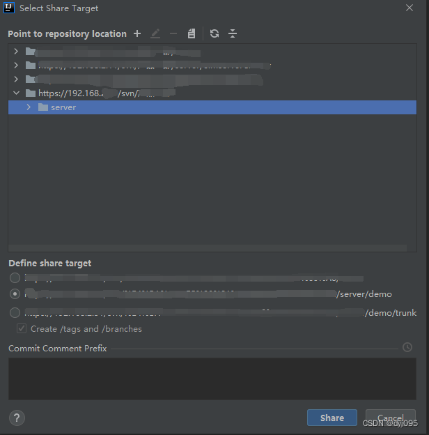 Intellij Idea初始提交代码到svn服务器时share Directory不可用问题解决idea Vcs 提交代码 Csdn博客 6894