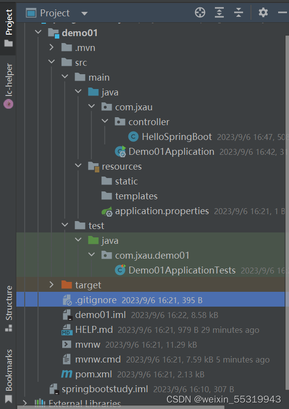 SpringBoot学习---SpringBoot项目的目录结构_springboot项目target是什么-CSDN博客