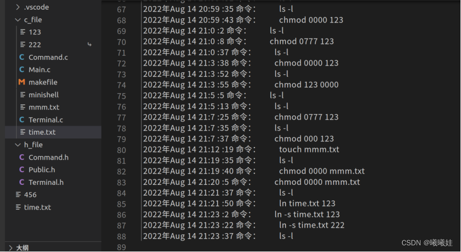 基于Linux系统用C语言实现myshell(minishell)功能实现_c语言实现shell终端-CSDN博客