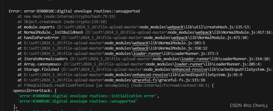 this[kHandle] = new _Hash(algorithm)Error: error:0308010C:digital envelope routines::unsupported ...