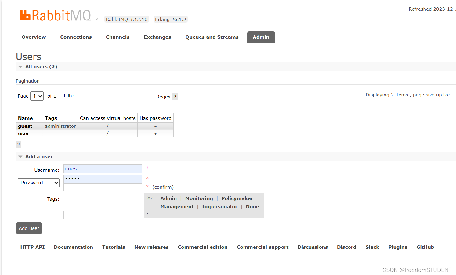 【rabbitMQ】rabbitMQ用户，虚拟机地址(添加，修改，删除操作）_rabbit的虚拟机地址-CSDN博客