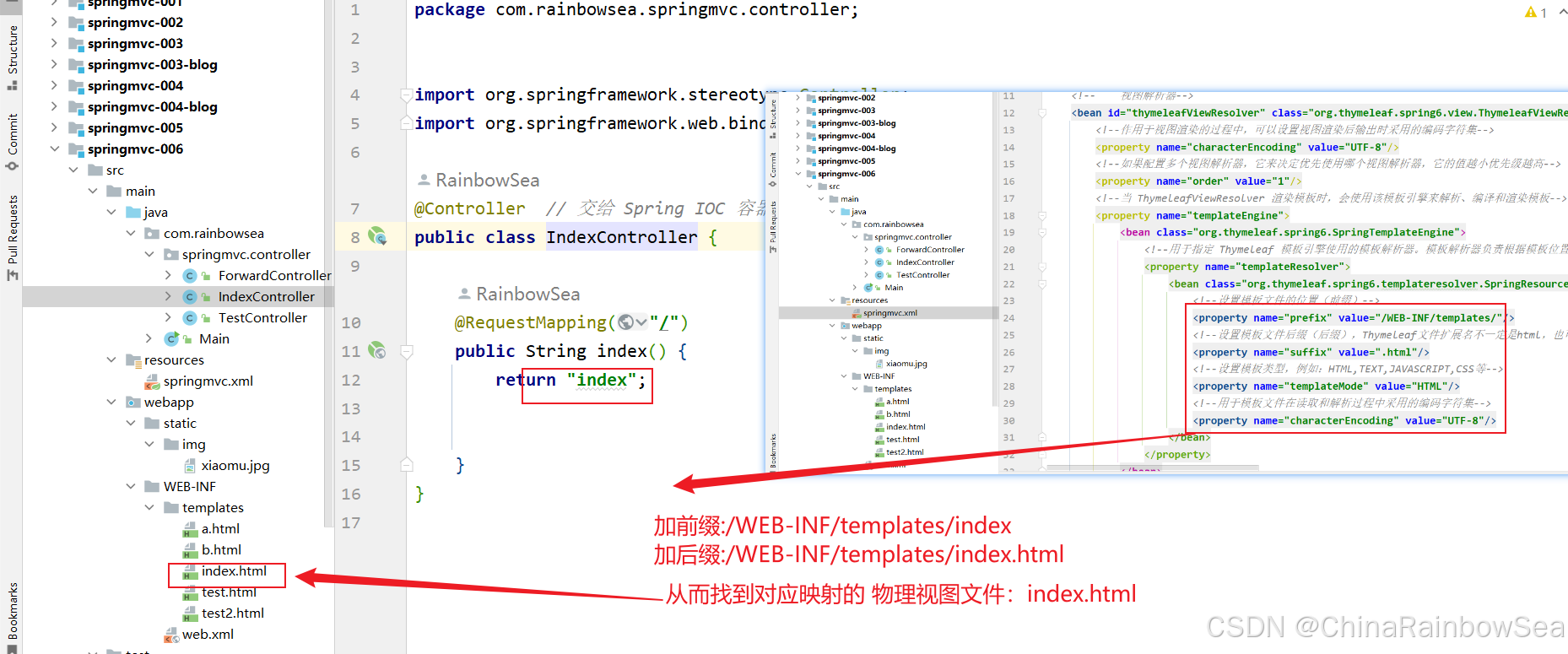 Spring MVC 中视图的实现原理，在Spring MVC 中实现重定向和转发，以及访问静态资源_