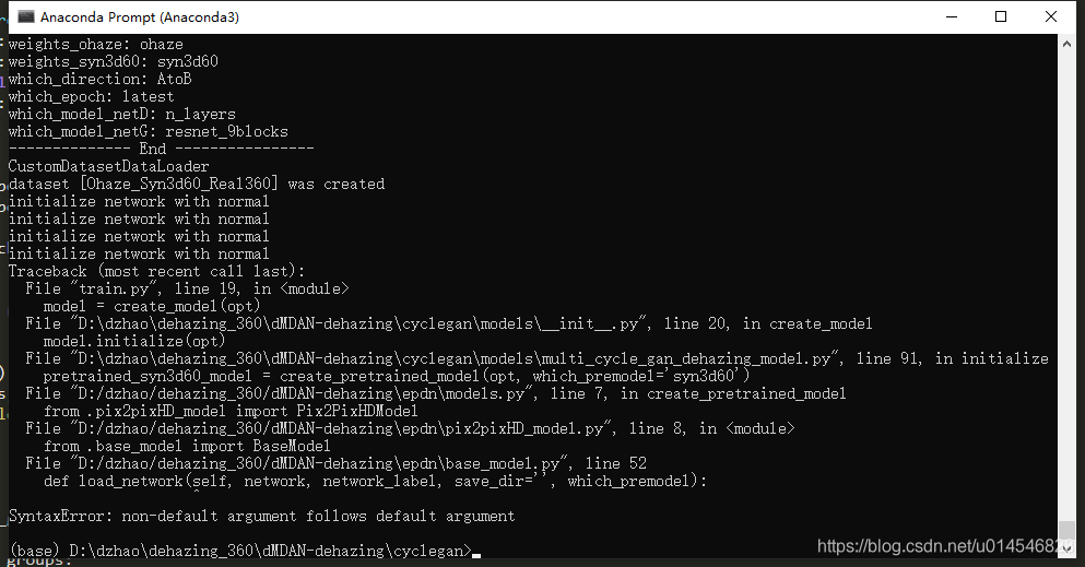 Pytorch 报错：“SyntaxError: non-default argument follows default argument”-CSDN博客