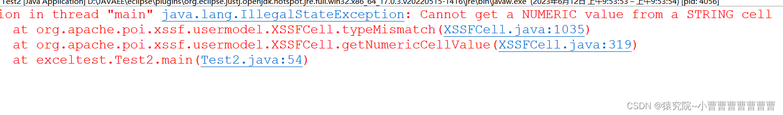 Cannot get a NUMERIC value from a STRING cell异常解决-CSDN博客