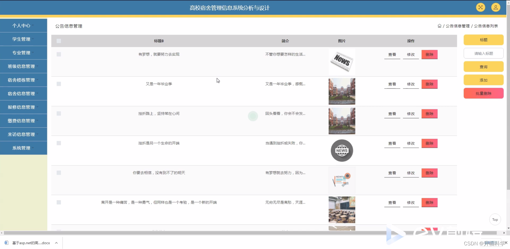 附源码 Jspssm计算机毕业设计高校宿舍管理信息系统分析与设计ktf37【源码、数据库、lw、部署】管理信息系统分析与设计后端 Csdn博客