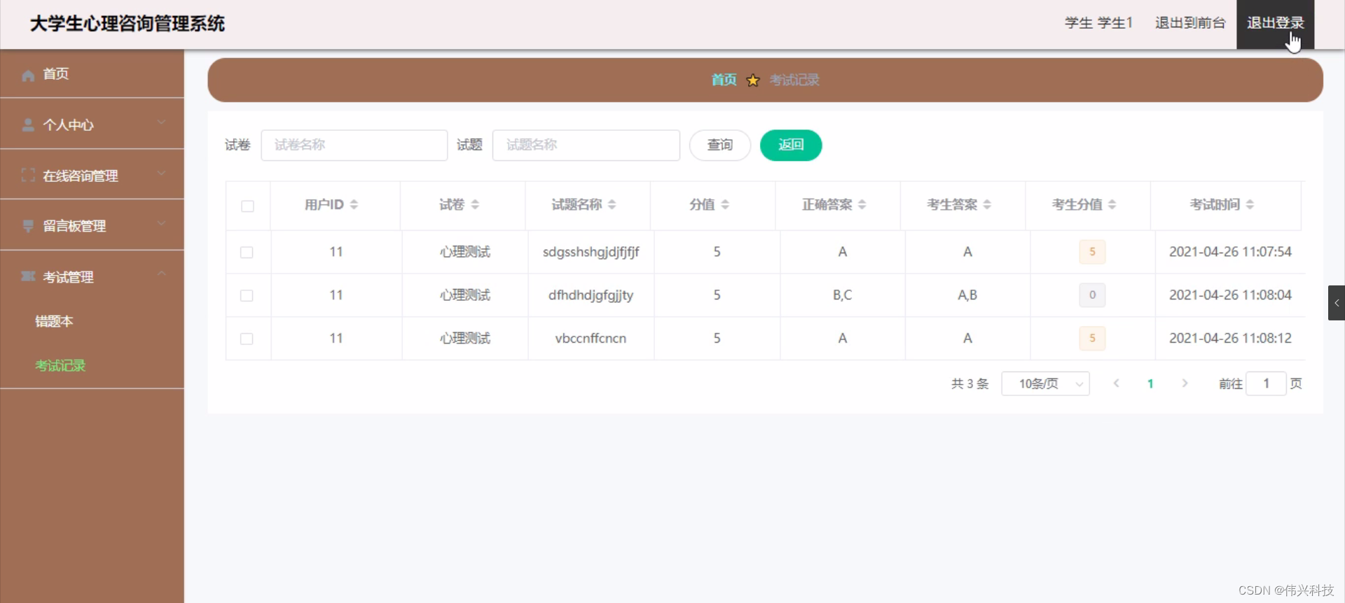 Java毕设项目大学生心理咨询管理系统（javavuemybatismavenmysql）学生心理咨询评估系统java Csdn博客 