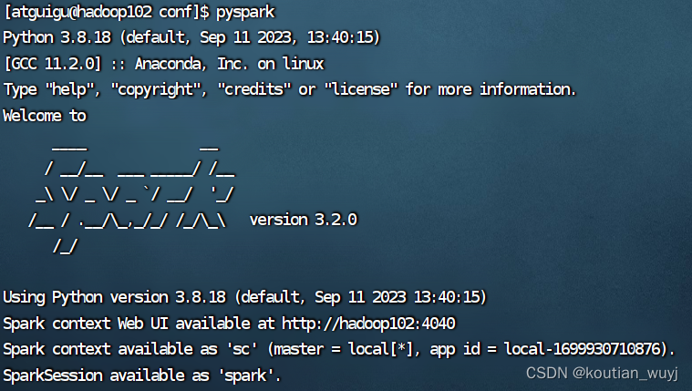 开启pyspark出现ERROR SparkContext: Error initializing SparkContext. （hadoop已经开启）-CSDN博客