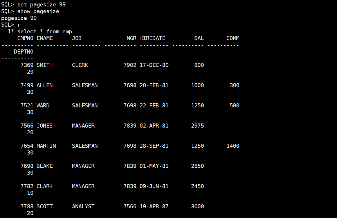 sqlplus常用命令（三）_sqlplus set markup-CSDN博客