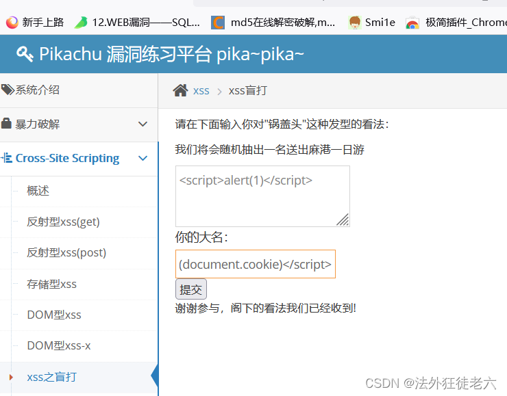 Pikachu （xss跨站脚本攻击）_javascript xss教程-CSDN博客
