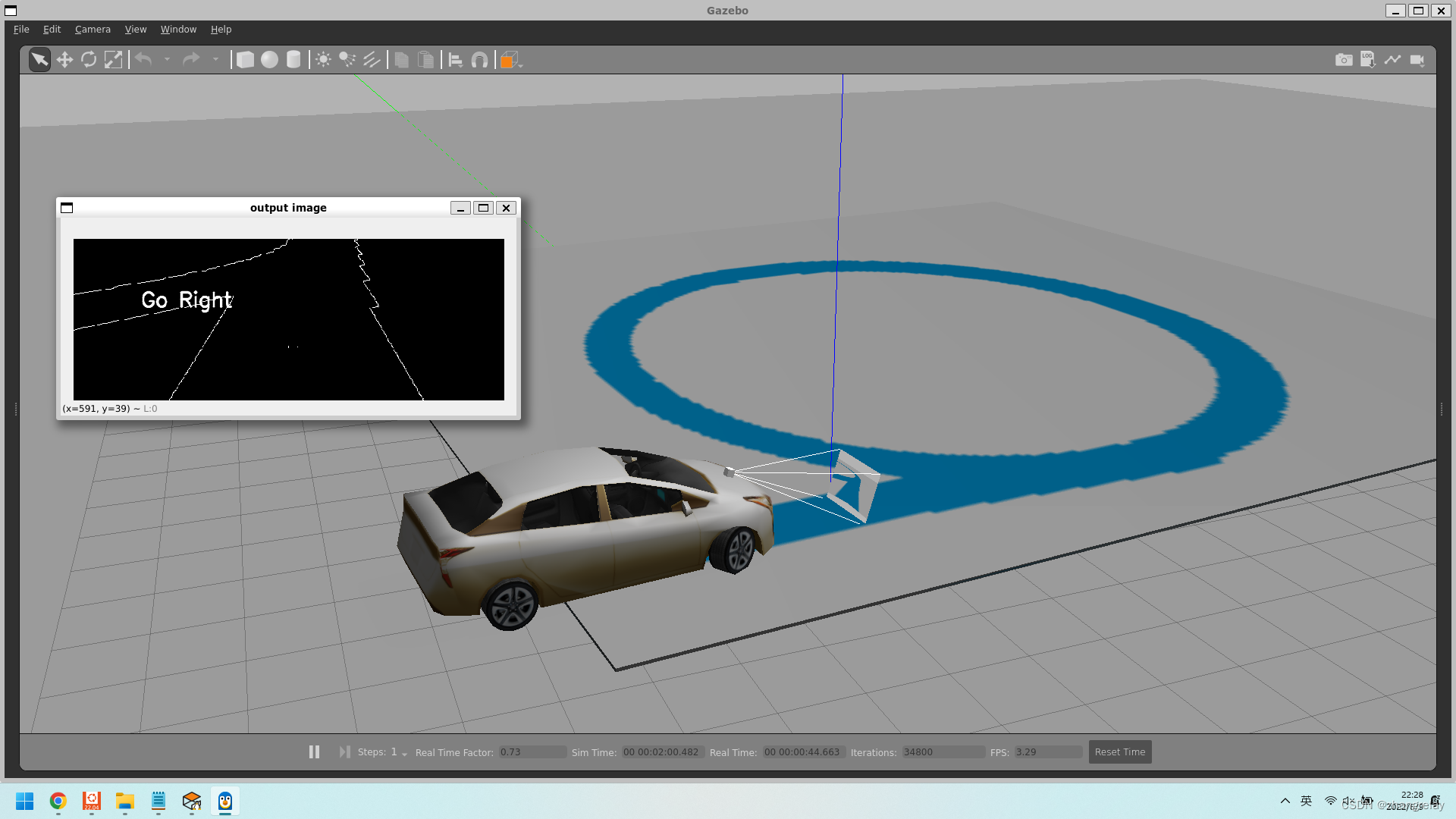 ROS2+Gazebo11+Car+OpenCV巡线识别和速度转向控制学习_巡线小车hsv opencv-CSDN博客