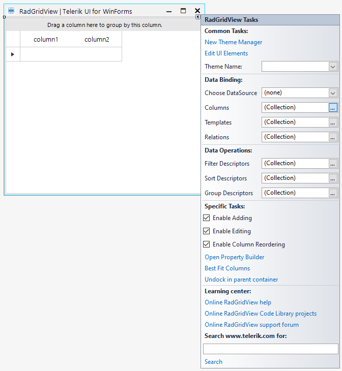 界面控件telerik Ui For Winforms使用指南 数据绑定 And 填充(二)telerik Winform Csdn博客