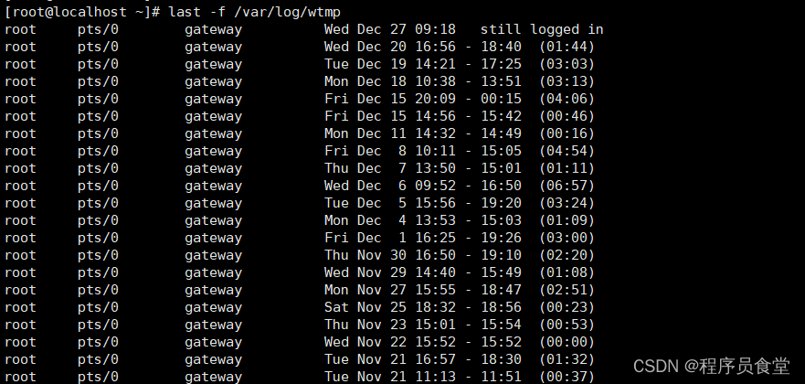 【Linux】 last 命令使用_last命令-CSDN博客