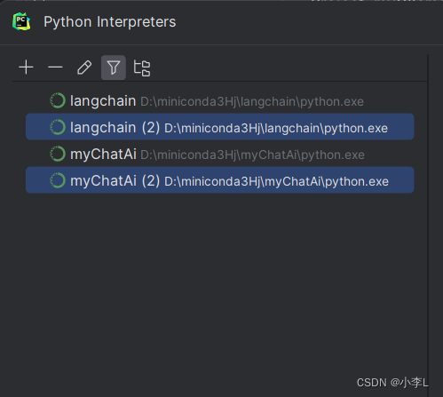 在pycharm中切换Miniconda中创建的环境提示：please specify a different sdk name的解决方案。-CSDN博客