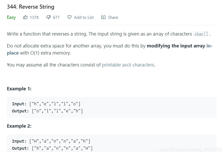 day_22 —— LeetCode 344：字符串反转-CSDN博客