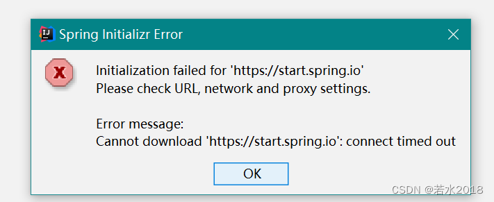 【spring boot基础知识】Initialization failed for ‘https://start.spring.io‘ Please check URL, network ...