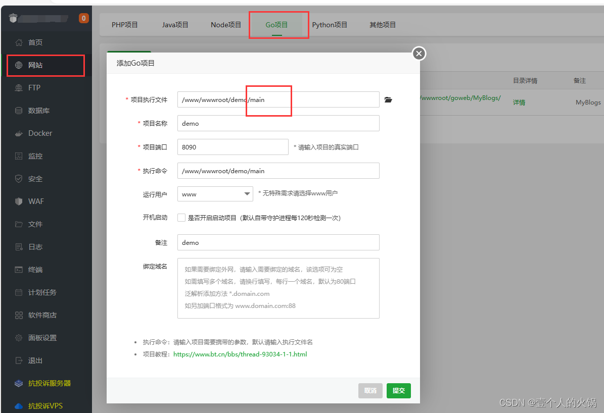 linux宝塔面板部署goweb项目_宝塔部署go项目-CSDN博客