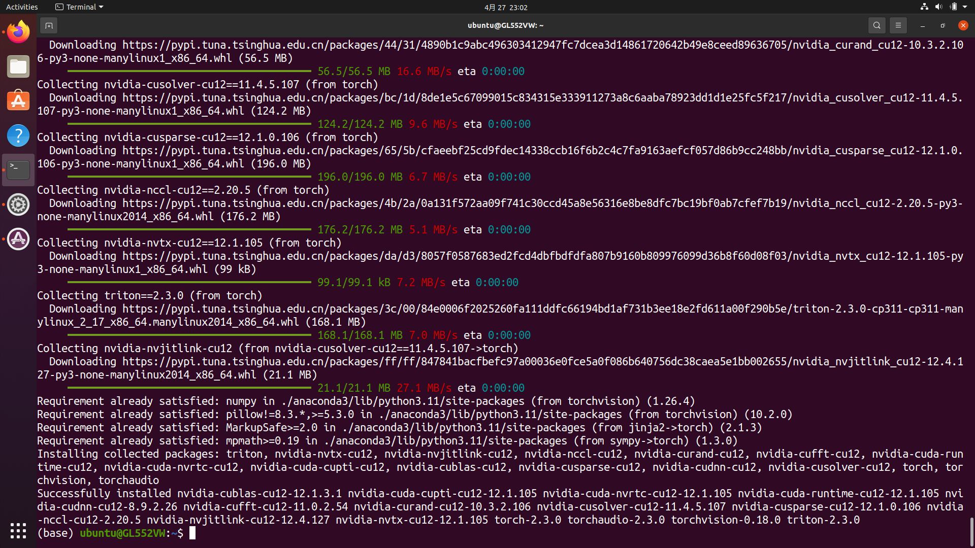 ubuntu系统搭建pytorch环境详细步骤【笔记】_2.3.0+cu121-CSDN博客