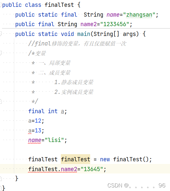 Java之final、常量的详细总结_java final 常量-CSDN博客