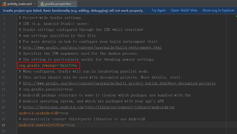 Android Studio报错 Error:Unable to start the daemon process._org.gradle.jvmargs=-xmx512m-CSDN博客