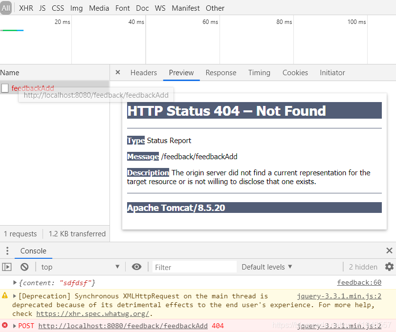 java异常 The origin server did not find a current representation for the target resource or is not ...