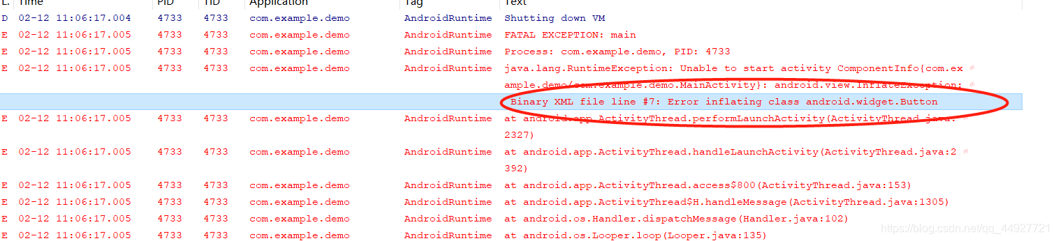 Android:Binary XML file line #19: Error inflating class android.widget ...
