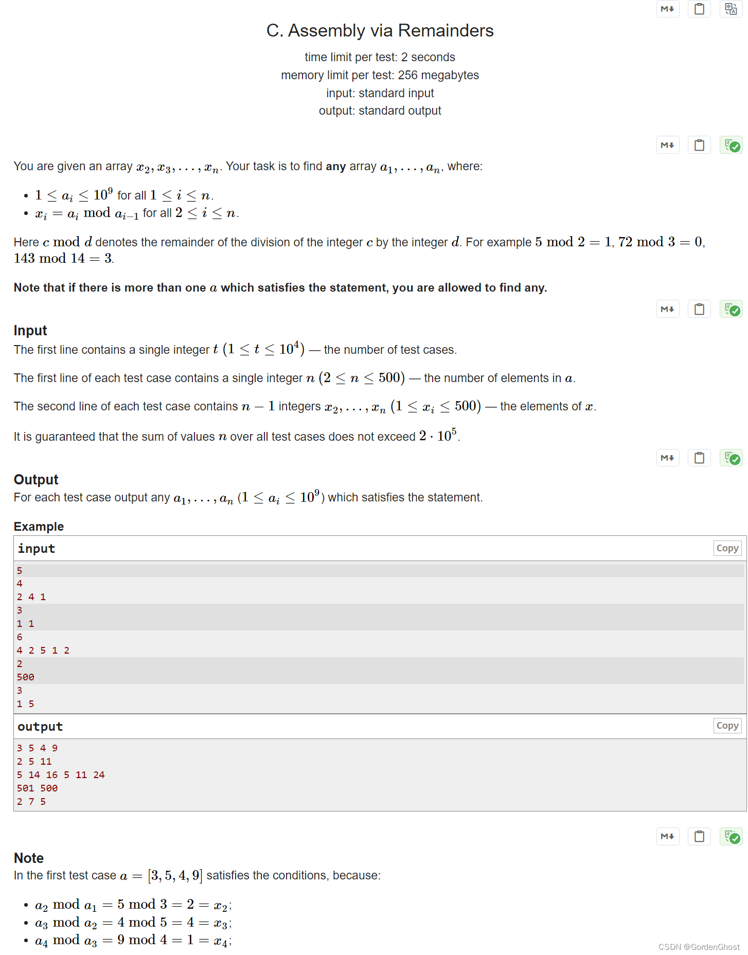 Assembly via Remainders（Round 943）_c. assembly via remainders-CSDN博客