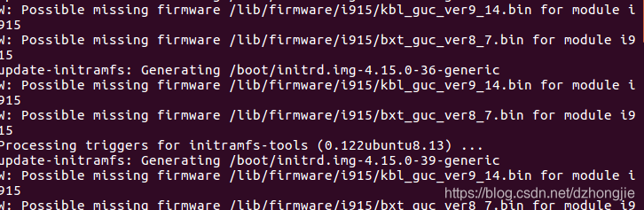 W: Possible missing firmware /lib/firmware/i915/kbl_guc_ver9_14.bin for module i915_possible ...
