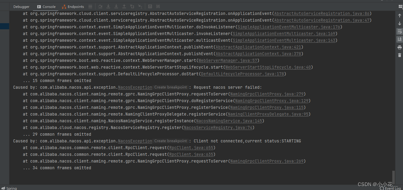 项目启动nacos报错Request nacos server failed:或者Client not connected,current status:STARTING-CSDN博客