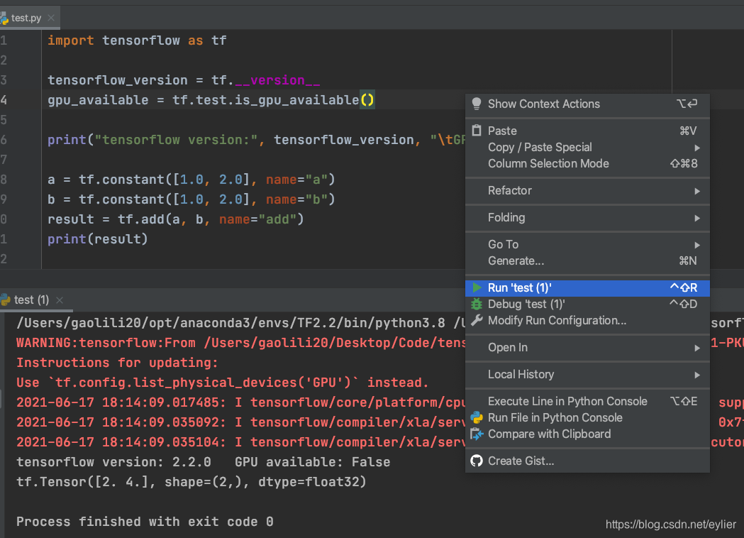 MAC电脑安装TensorFlow2.X，并在pycharm中配置TensorFlow解释器_mac pycharm tensorflow ...