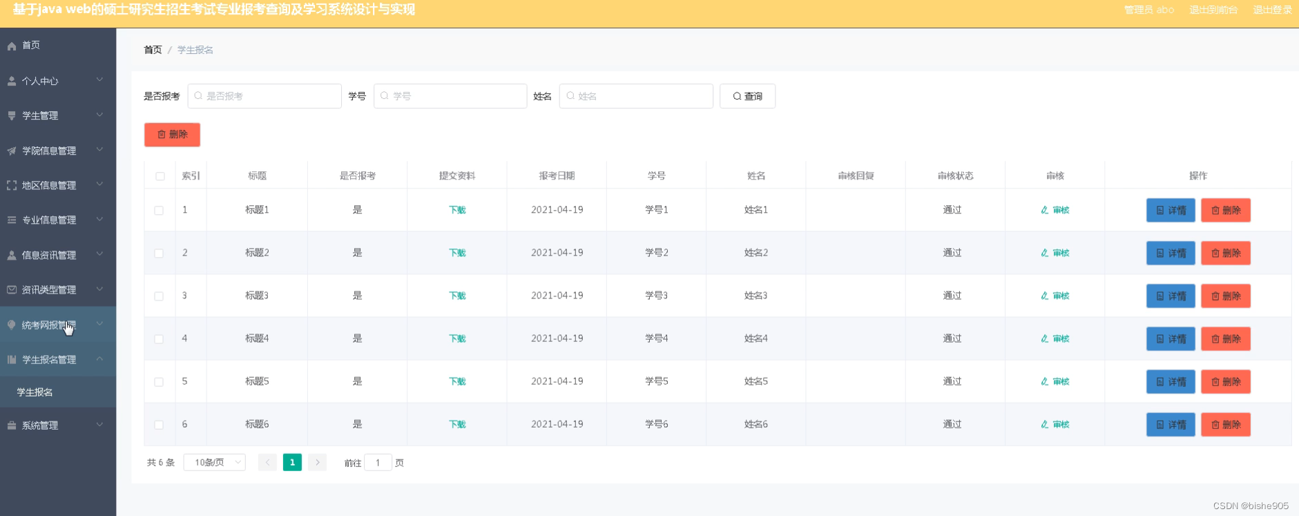 Java计算机毕业设计web硕士研究生招生考试专业报考查询及学习系统设计与实现（附源码、数据库）硕士web 毕业设计 Csdn博客