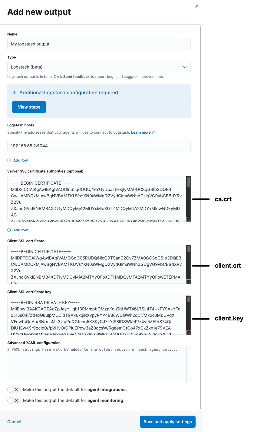 在 Elastic Agent 中为 Logstash 输出配置 SSL/TLS_elasticsearch fleet配置ssl-CSDN博客