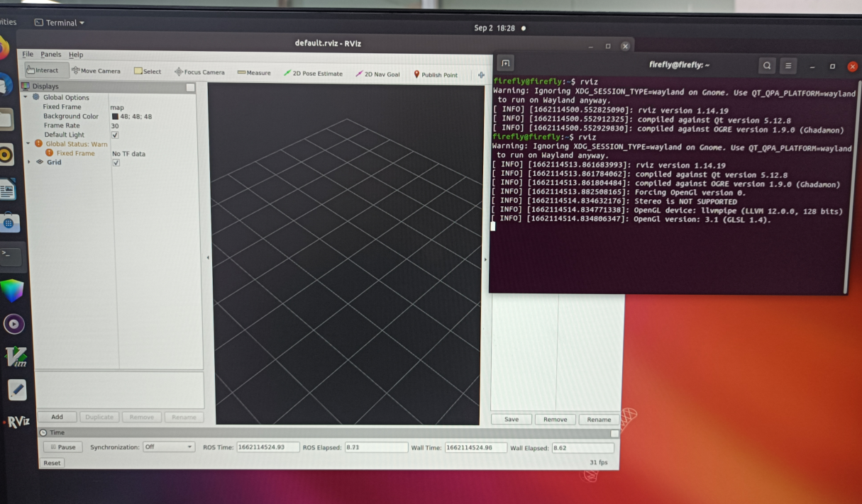 关于firefly的RK3588S的ubuntu20.04上不能打开rviz rqt的解决过程_[ info] [1715439943.556830962]: rviz version 1. ...