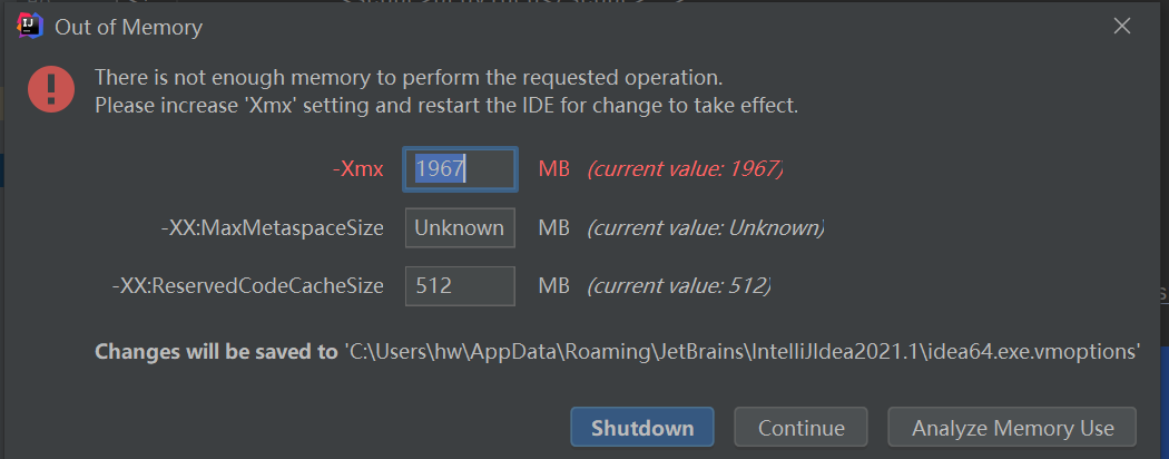 Intellij IDEA out of memory issue (memory overflow) - Programmer Sought